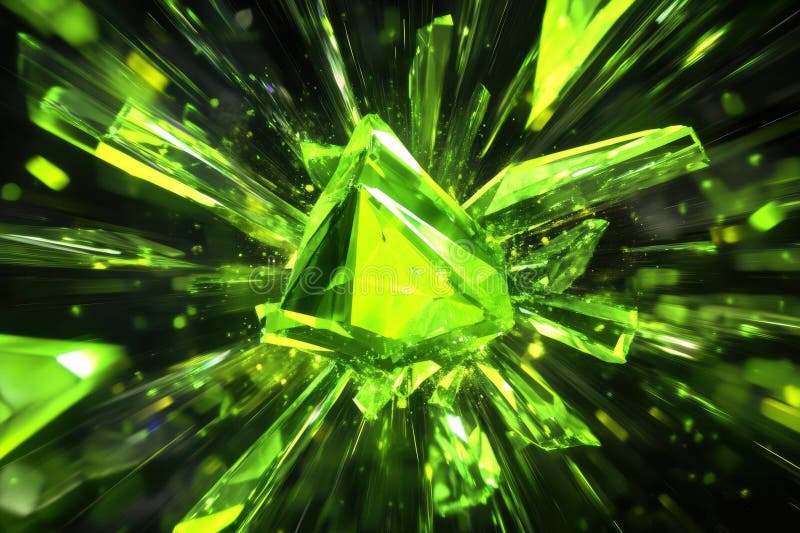 Emerald Crystal Explosion, a Burst of Vibrant Green Energy Stock Image ...