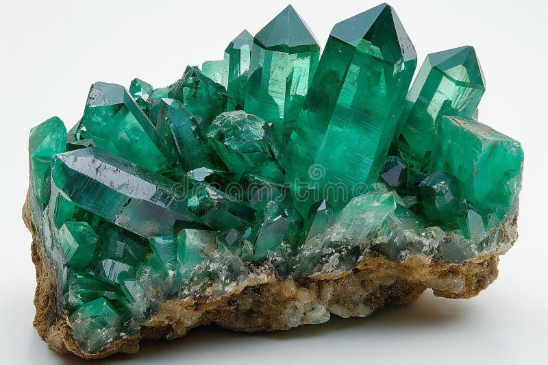 Emerald Crystal on White Background, Studio Shot, High Resolution ...