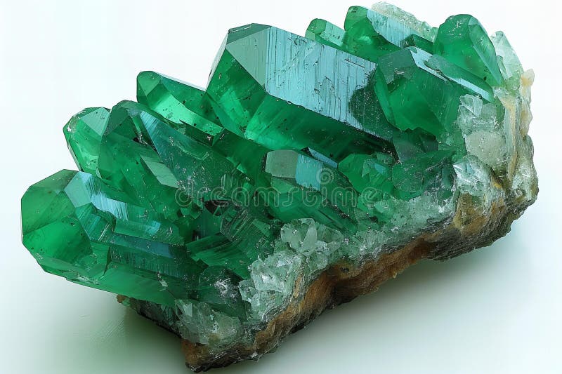 Emerald Crystal on White Background, Studio Shot, Natural Light, Macro ...