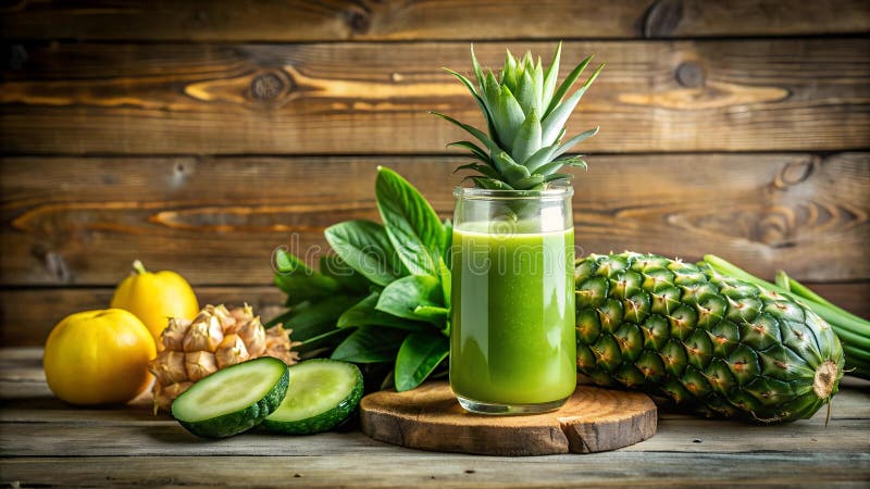 The Emerald Elixir a Vibrant Still Life of Refreshing Cold-Pressed ...