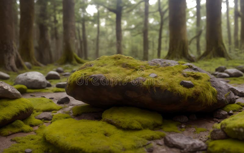 Emerald Enchantment: a Vibrant Display of Nature’s Artistry in the Wilderness Stock Illustration ...