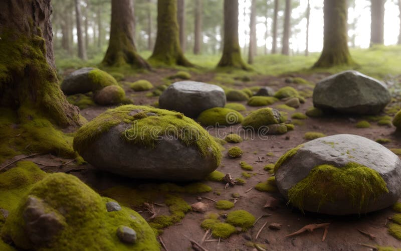 Emerald Enchantment: a Vibrant Display of Nature’s Artistry in the Wilderness Stock Illustration ...