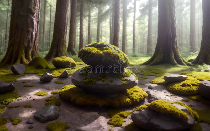 Emerald Enchantment: a Vibrant Display of Nature’s Artistry in the Wilderness Stock Illustration ...