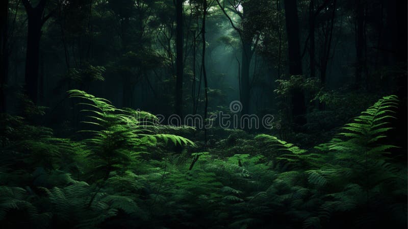 Emerald-forest Composition of Plants and Trees Stock Photo - Image of ...