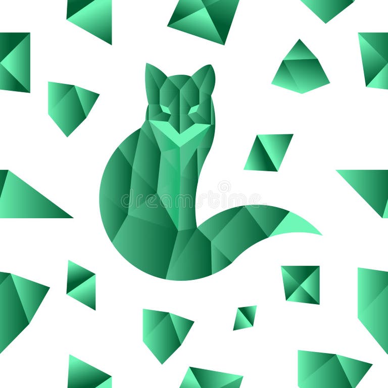 Emerald Fox Seamless Pattern Stock Vector - Illustration of vector ...
