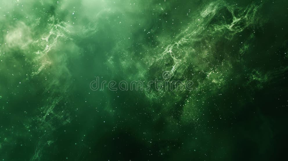 Emerald Galaxy: Green Nebula Space Background Texture Stock ...