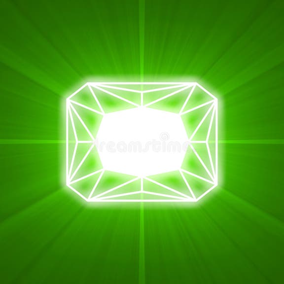 Shining Green Emerald Stone Cutting Frame Projects Stock Illustrations ...