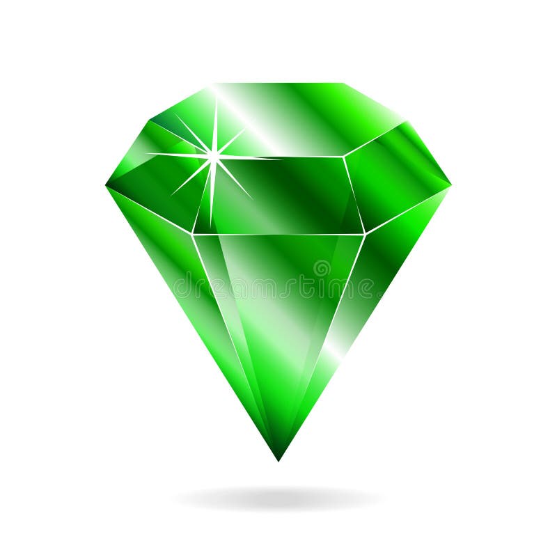 Emerald gemstone stock illustration. Illustration of facet - 3179535