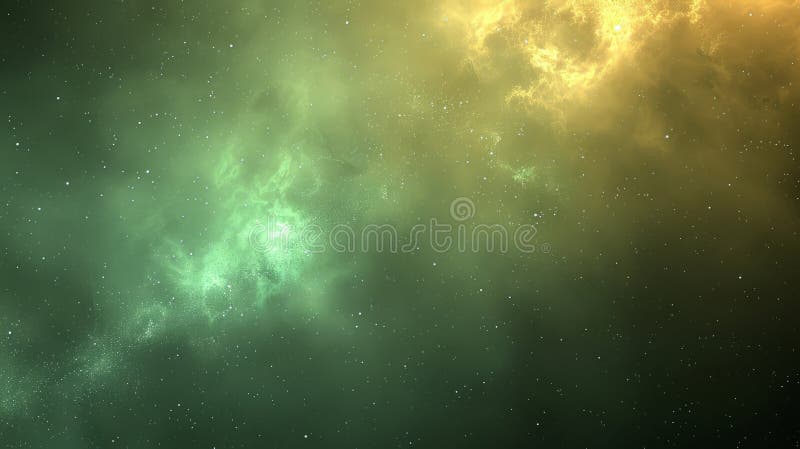 Emerald Gold Galaxy, Abstract Space Nebula Background Texture, Universe ...