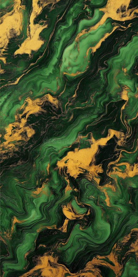 Emerald and Gold Marble Texture with Swirling Patterns Stock Image ...