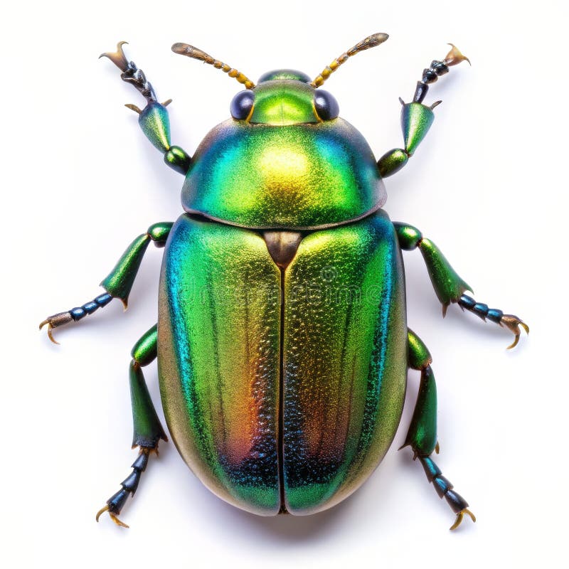 Emerald Green Beetle a Close-Up View Stock Illustration - Illustration ...