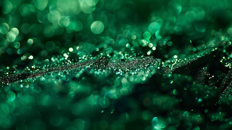 Emerald Green Bokeh Glitter: Abstract Sparkle Background Texture Stock ...
