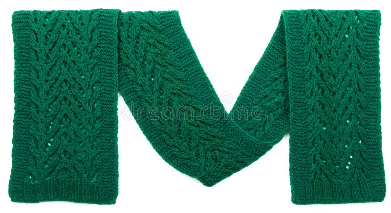 Emerald Green Cable Knit Scarf Stock Illustration - Illustration of ...