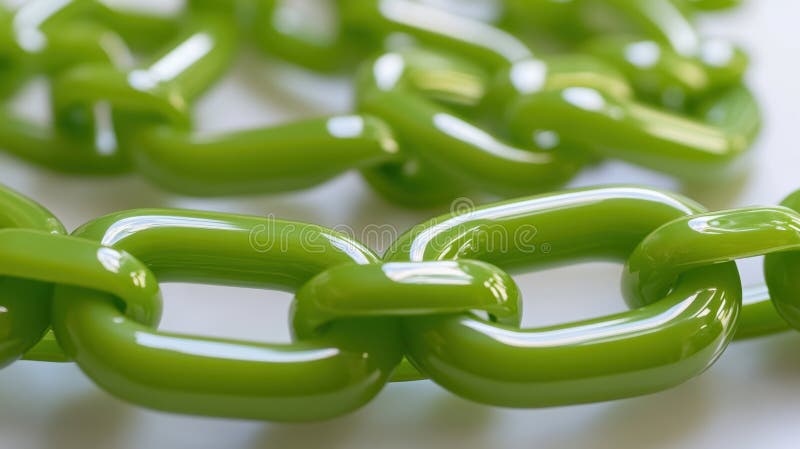 Emerald Green Chain Links on White Background Stock Photo - Image of ...