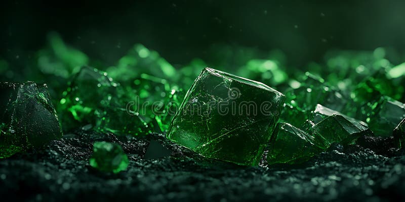 Emerald Green Crystal Texture Lush Dark Background Stock Illustration ...
