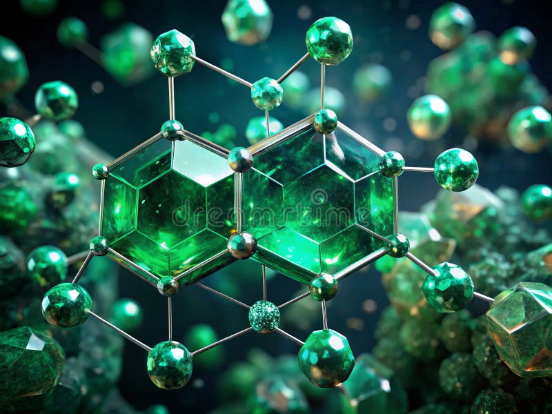 Emerald Green Crystalline Compound C7H6Br2O2 a Captivating Visual of ...