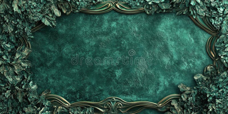 Emerald Green Curved Frame Design, Elegant Green Curve Frame Template ...