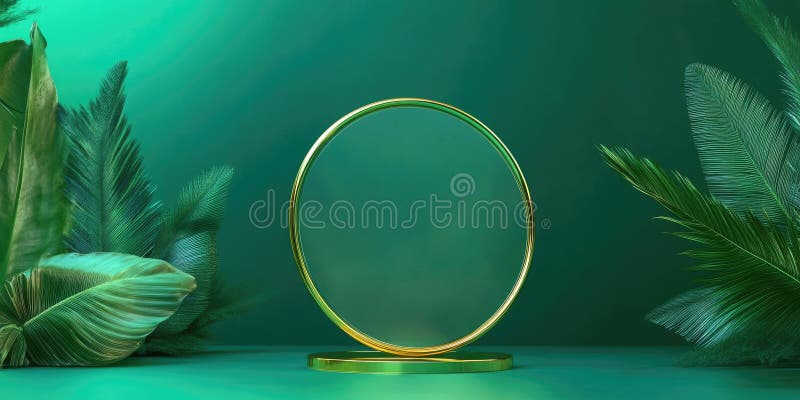 Emerald Green Curved Frame Design, Elegant Green Curve Frame Template ...