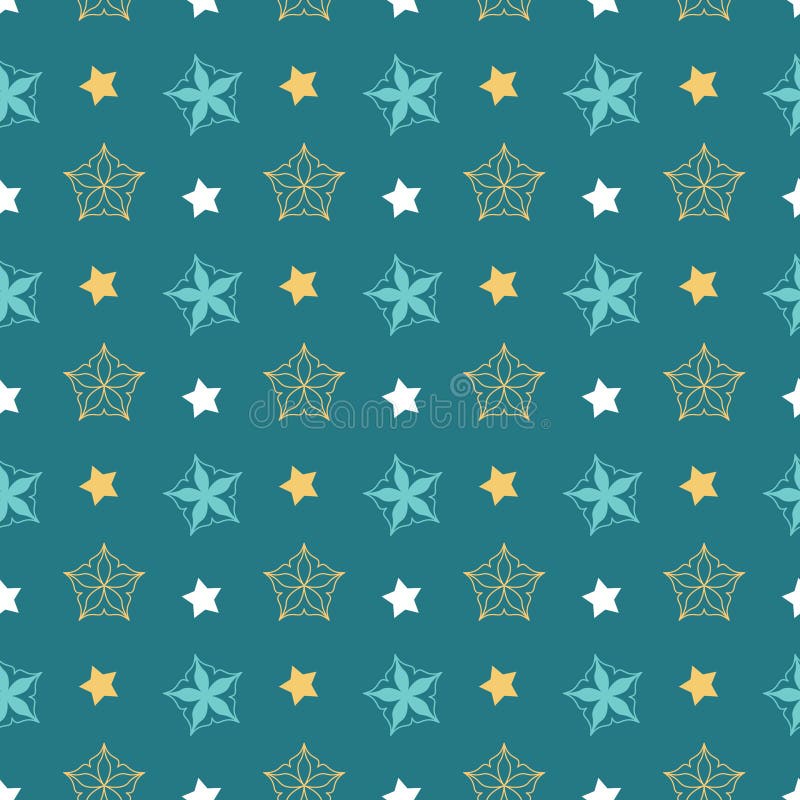 Emerald Green Decorative Seamless Pattern Star Asterisk, Design for ...