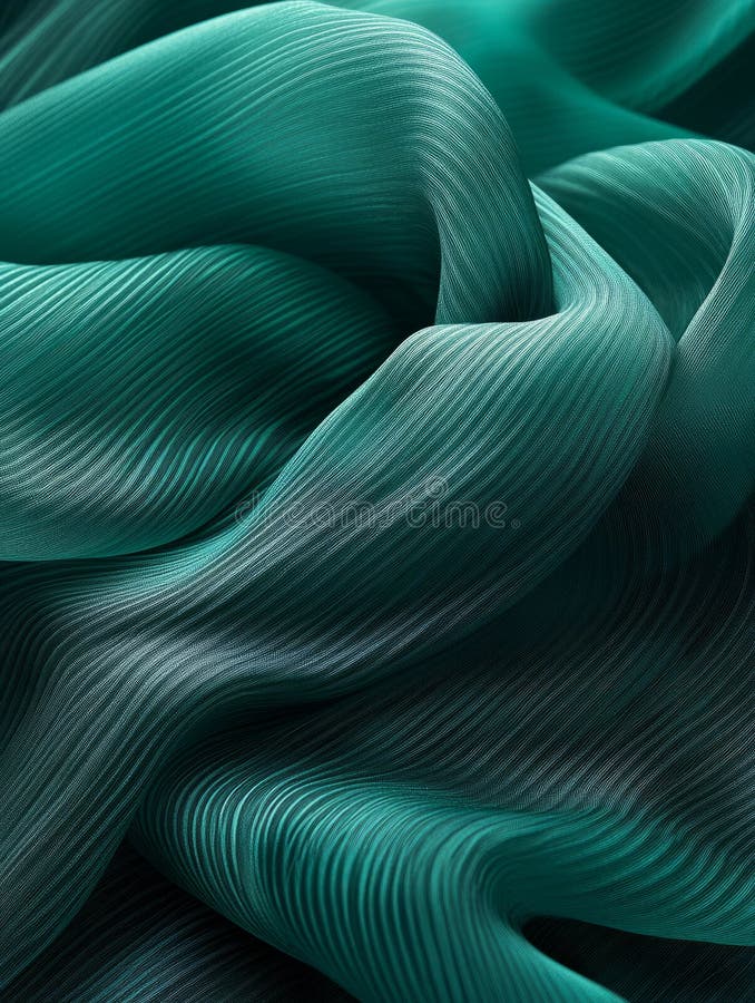 Emerald Green Flowing Fabric with Soft Folds and Texture Stock Image ...