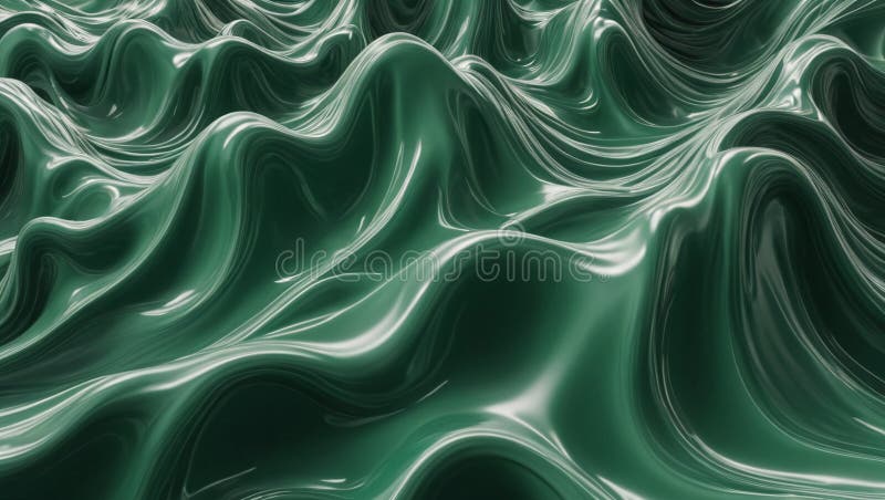 Emerald Green Fluid Waves Abstract Organic Texture Background Stock ...