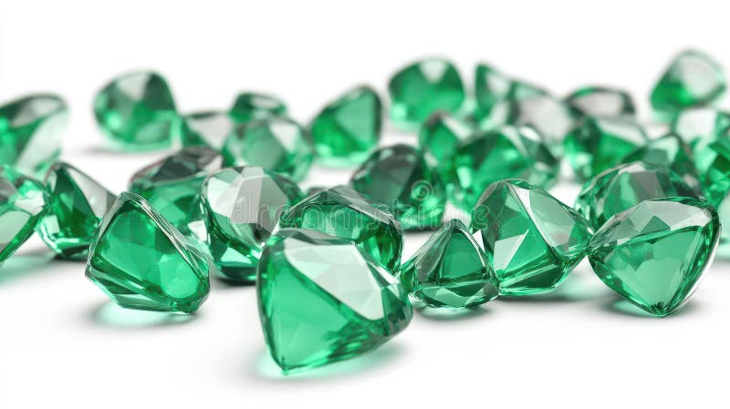 Emerald Green Gems, Cut & Polished Stock Image - Image of glittering ...