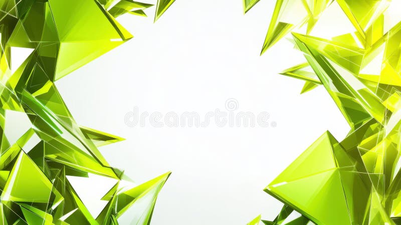 Emerald Green Geometric Shapes on Bright Background Stock Image - Image ...
