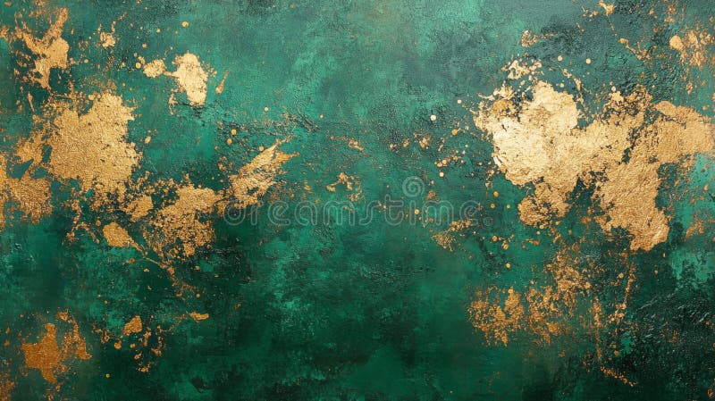 Emerald Green and Gold Metallic Texture Background Stock Illustration ...