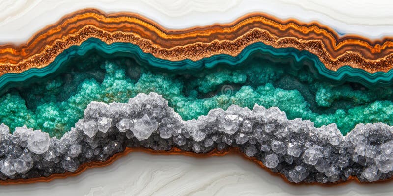 Emerald Green and Gray Crystal Geode Formation with Luxury Ivory and ...