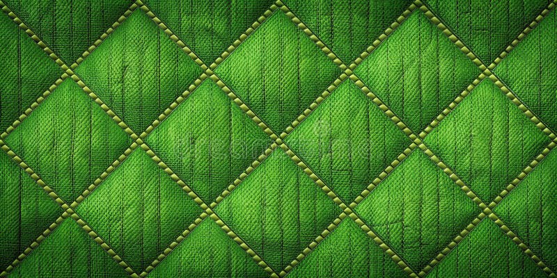 Emerald Green Leather Texture with Diamond Stitch Pattern. Generative ...