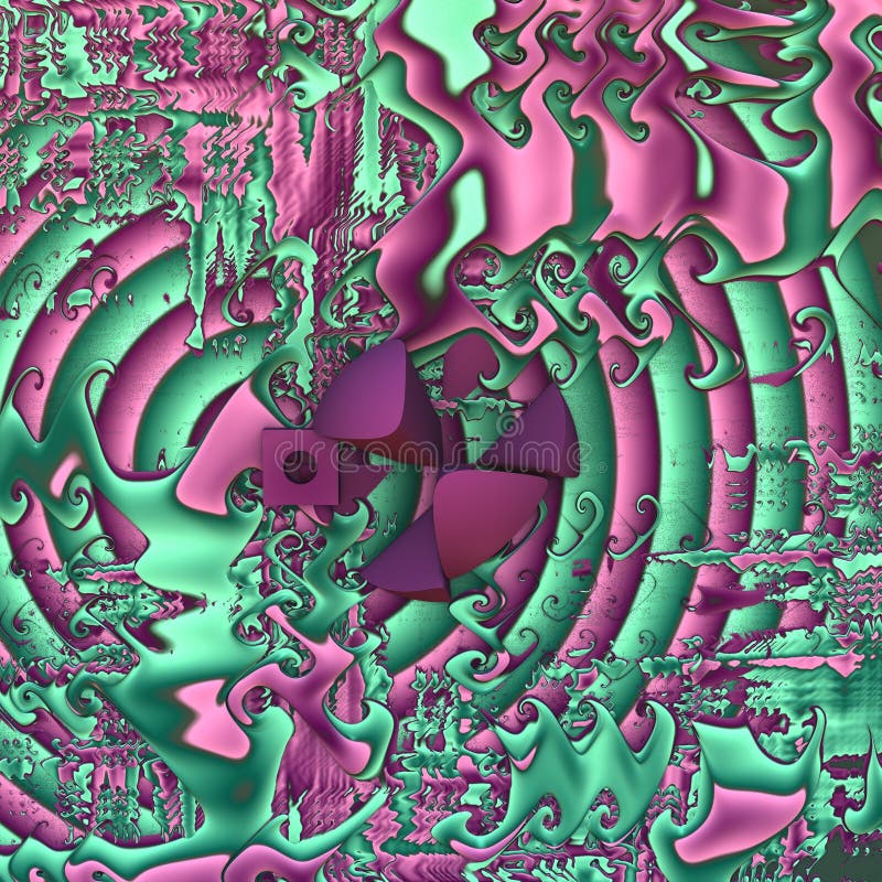 Emerald Green and Magenta Random Fractal Pattern, Abstract 3d ...