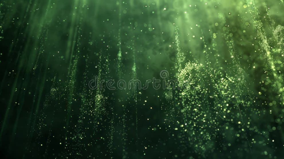 Emerald Green Particle Light Rays, Magic Dust Abstract Background Stock ...