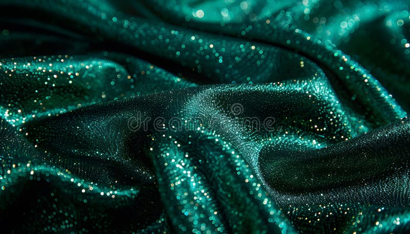 Emerald Green Shiny Glitter Fabric Texture Stock Illustration ...