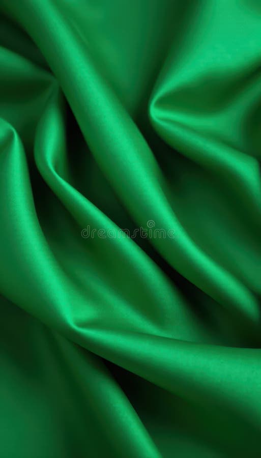 Emerald Green Silk Cascade, Rich Folds, Luxurious Backdrop, Gloss ...