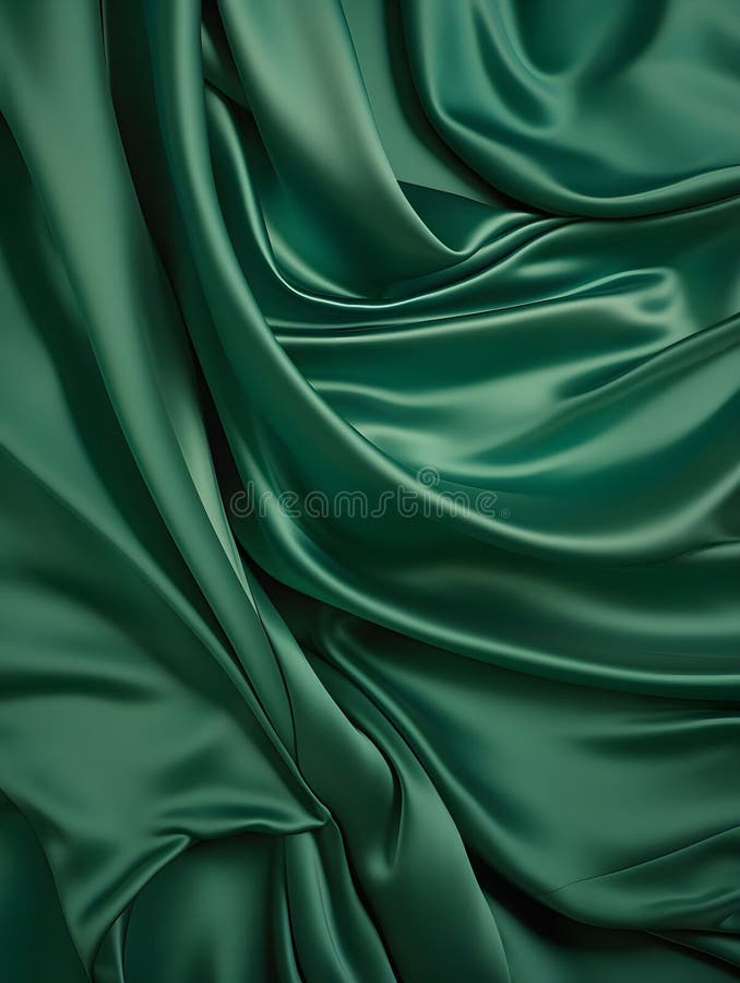 Emerald Green Silk Fabric stock illustration. Illustration of smooth ...