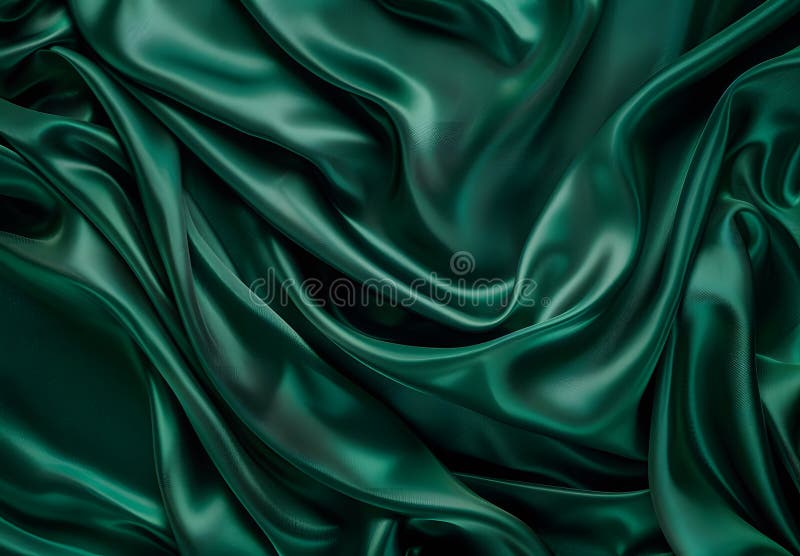 Emerald Green Silk Fabric Drape Background Stock Illustration ...