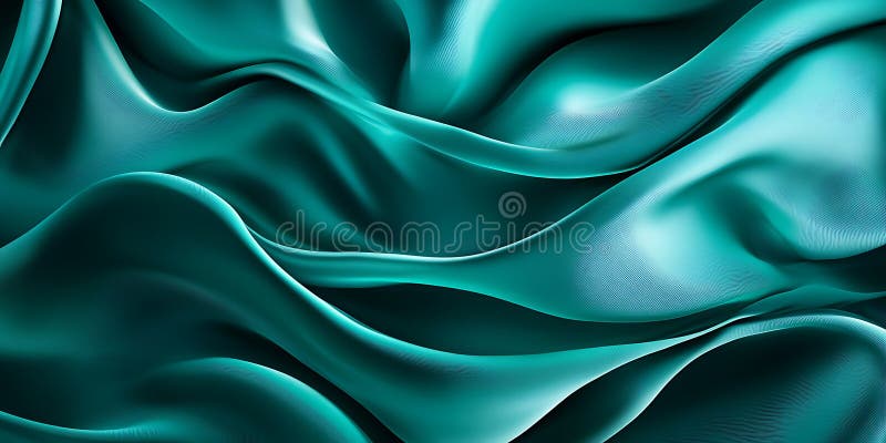Emerald Green Silk Waves a Luxurious Dance of Light Shadow and Fluid Elegance Stock Illustration ...