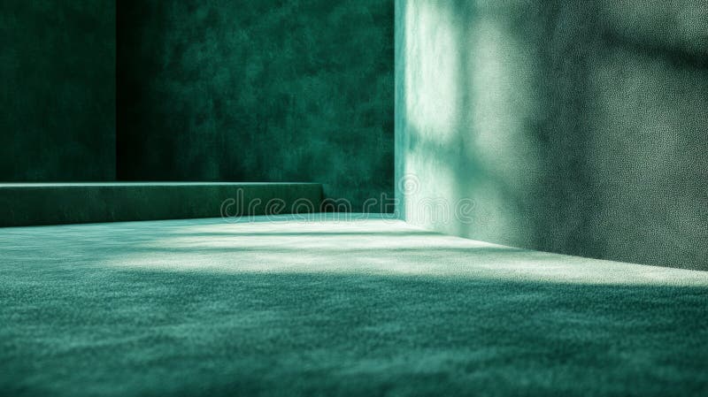 Emerald Green Textured Room Interior Design Stock Illustration ...