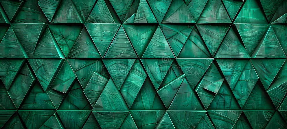Emerald Green Triangular Wood Pattern Stock Illustration - Illustration of wall, minimalistic ...