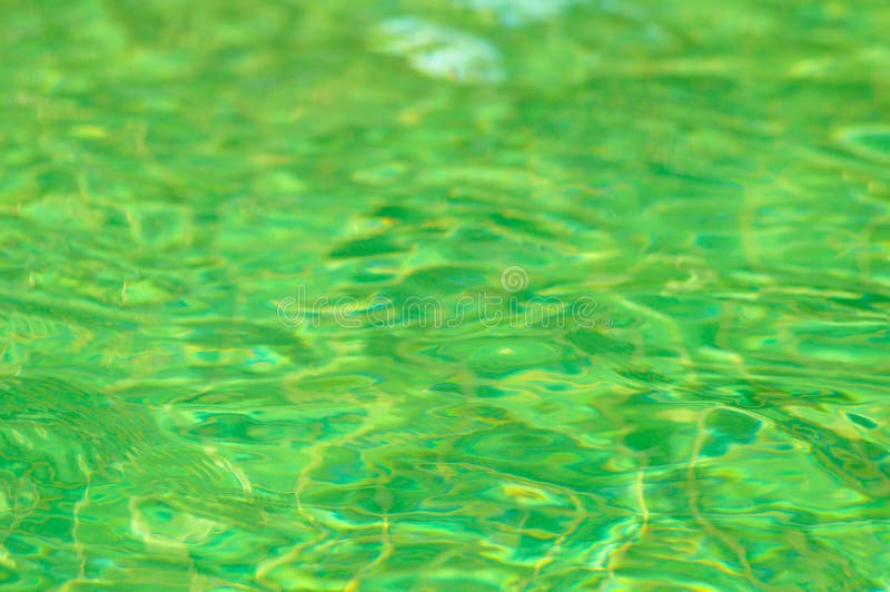 Emerald Green Water Surface with Sun Reflection in Swimming Pool Stock ...