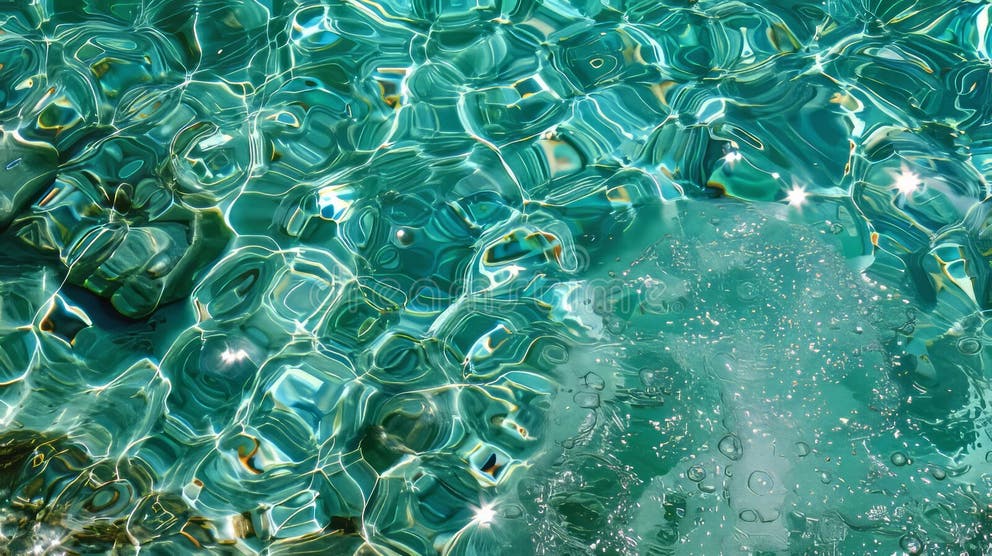 Emerald Green Water Surface Texture Background, Abstract Aqua Ripples ...