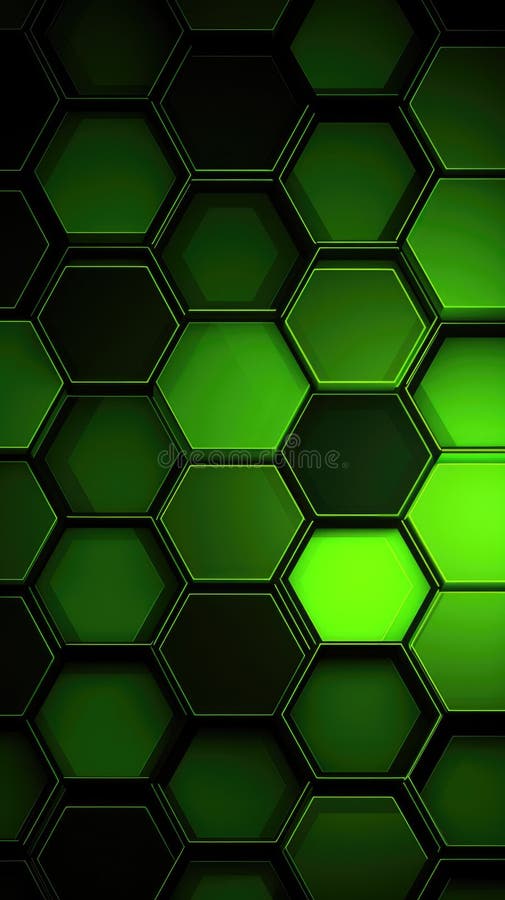 Emerald Hive: Abstract Green Hexagonal Pattern Background Stock ...