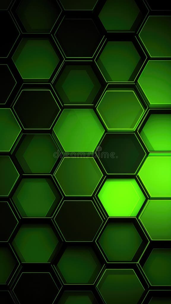 Emerald Hive: Abstract Green Hexagonal Pattern Background Stock ...