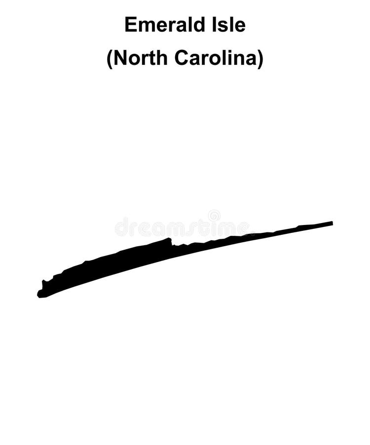 Emerald Isle outline map stock vector. Illustration of detailed - 387542156