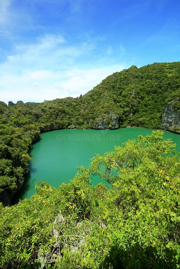 Emerald Lagoon, Tropical Paradise Stock Image - Image of water, green ...