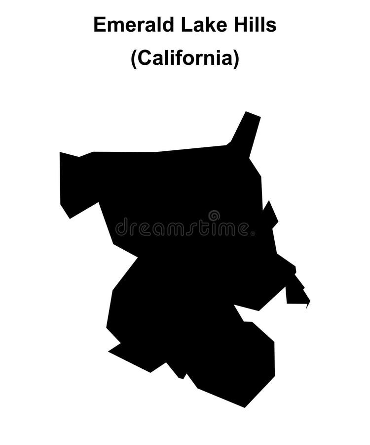 Emerald Lake Hills Outline Map Stock Vector - Illustration of contour, area: 386059212