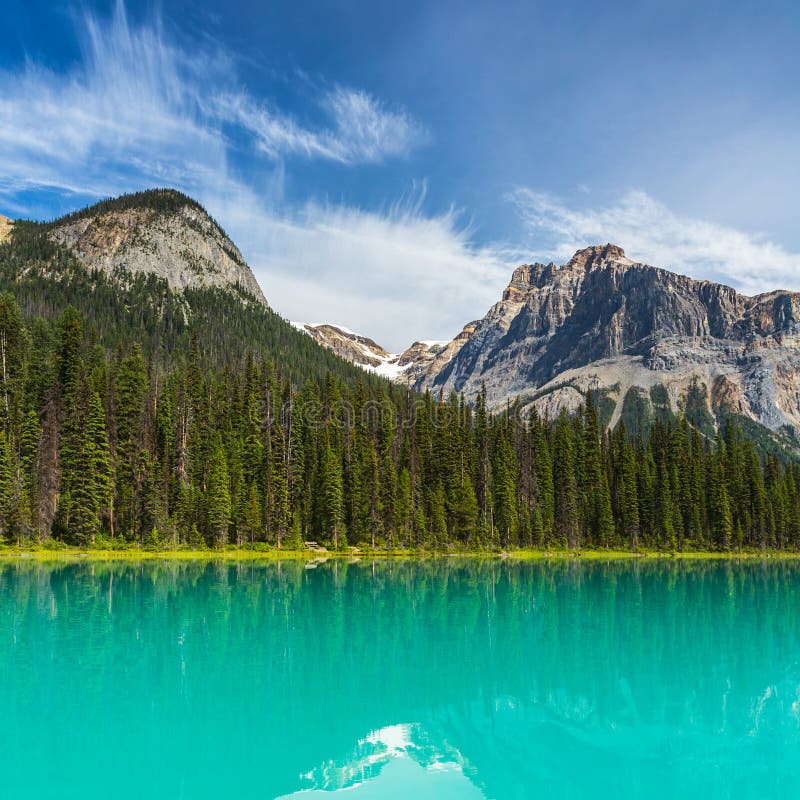 Emerald Lake in Summer Alberta Canadian Rockies Stock Photo - Image of ...