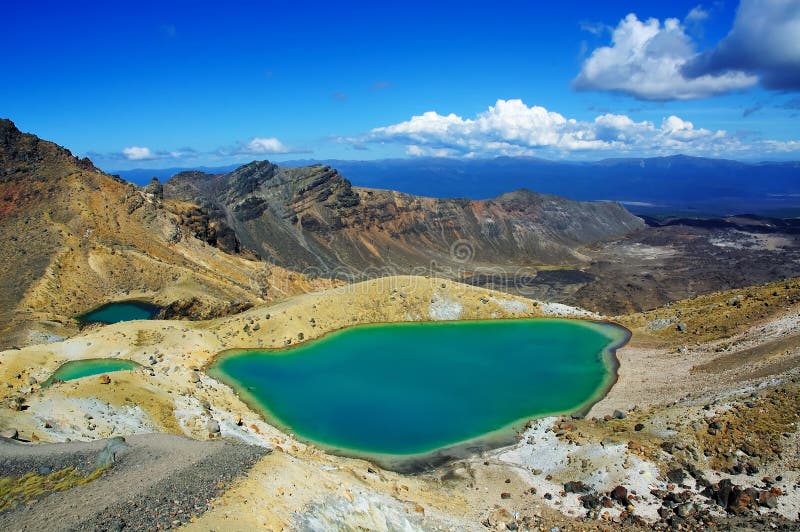 Emerald Lakes, Tongariro Crossing, New Zealand Stock Image - Image of ...