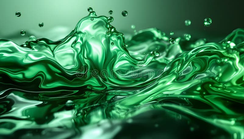 Emerald Liquid: a Dramatic, Reflective Splash Stock Photo - Image of ...
