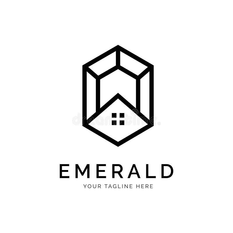 Emerald Gem Logo Vector Icon Illustration, Green Stone Diamond Crystal ...